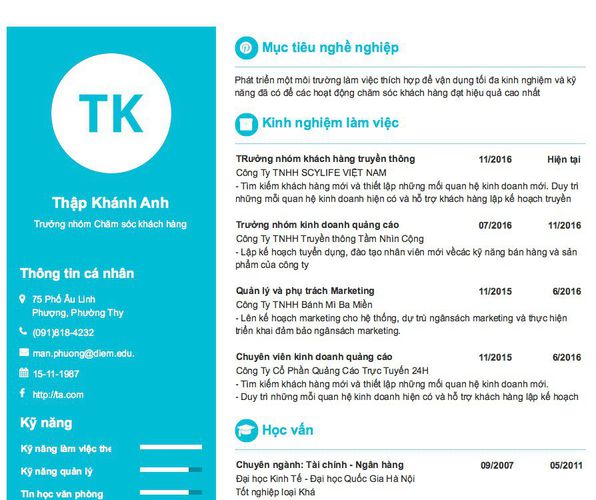 #12620 Mẫu CV Trưởng nhóm Chăm sóc khách hàng thiết kế chuẩn nhất 2025 ...