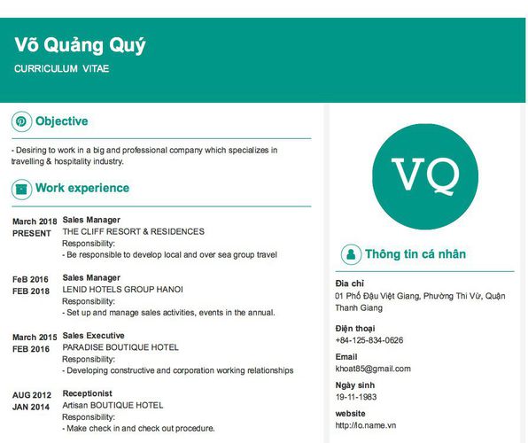 #9593 Mẫu CV CURRICULUM VITAE thiết kế chuẩn nhất 2025 bởi Võ Q