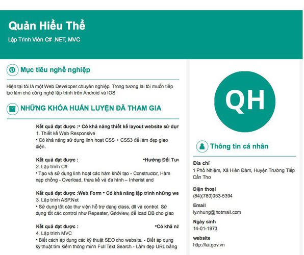 #6898 Mẫu CV Lập Trình Viên C# .NET, MVC thiết kế chuẩn nhất 2024 bởi ...