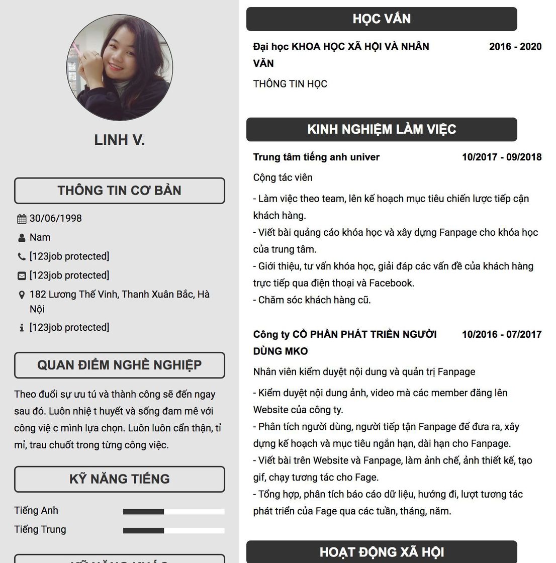 #28302 Mẫu CV cộng tác viên thiết kế chuẩn nhất 2024 bởi LINH V