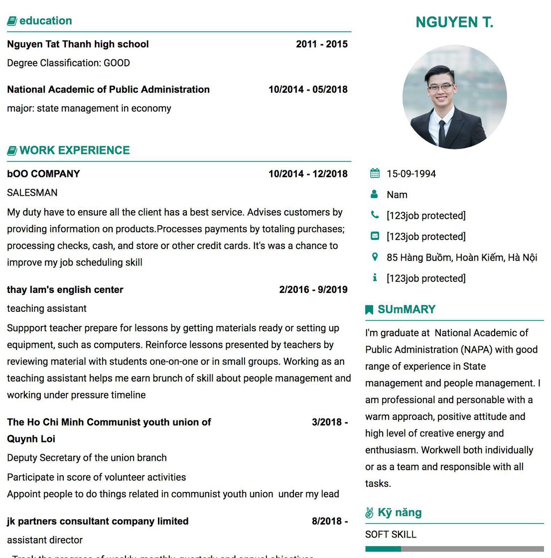 #26427 Mẫu CV salesman thiết kế chuẩn nhất 2025 bởi Nguyen T