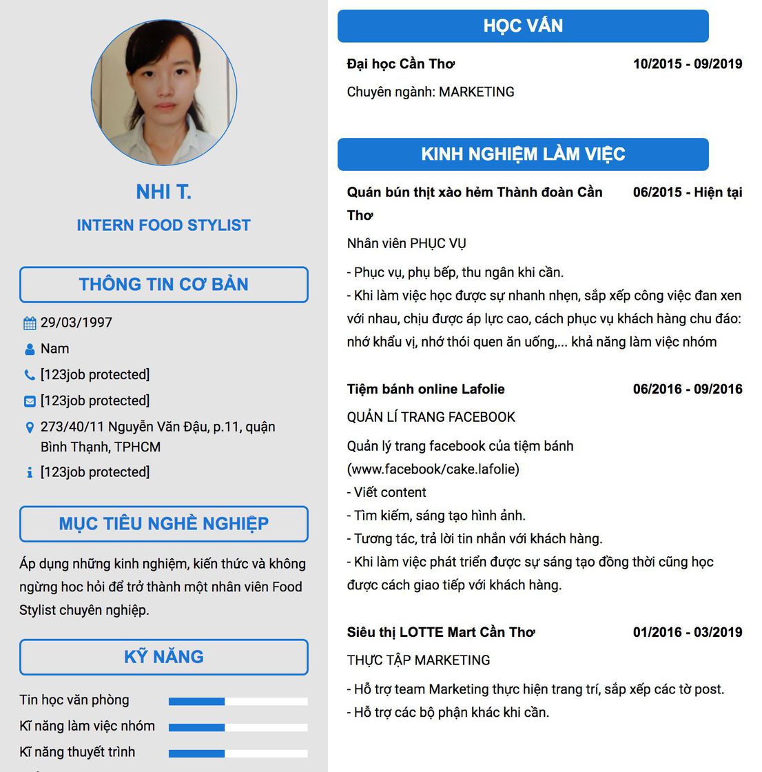 #28201 Mẫu CV intern food stylist thiết kế chuẩn nhất 2024 bởi Nhi T