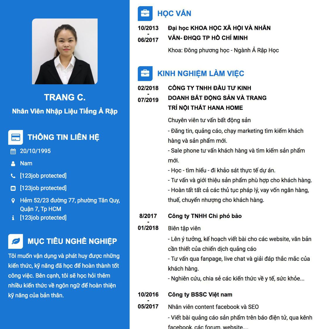 #28132 Mẫu CV nhân viên nhập liệu tiếng ả rập thiết kế chuẩn nhất 2025 bởi TRANG C