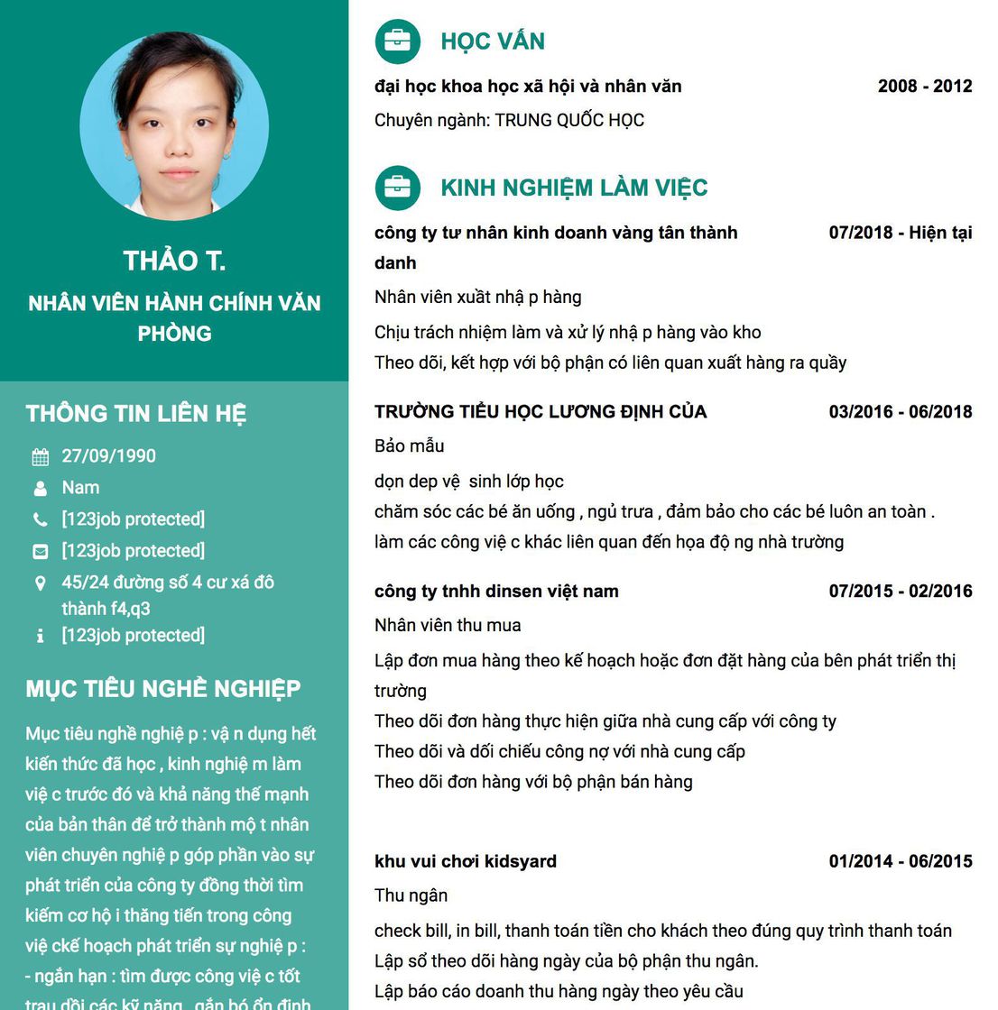 #25229 Mẫu CV nhân viên hành chính văn phòng thiết kế chuẩn nhất 2024 ...