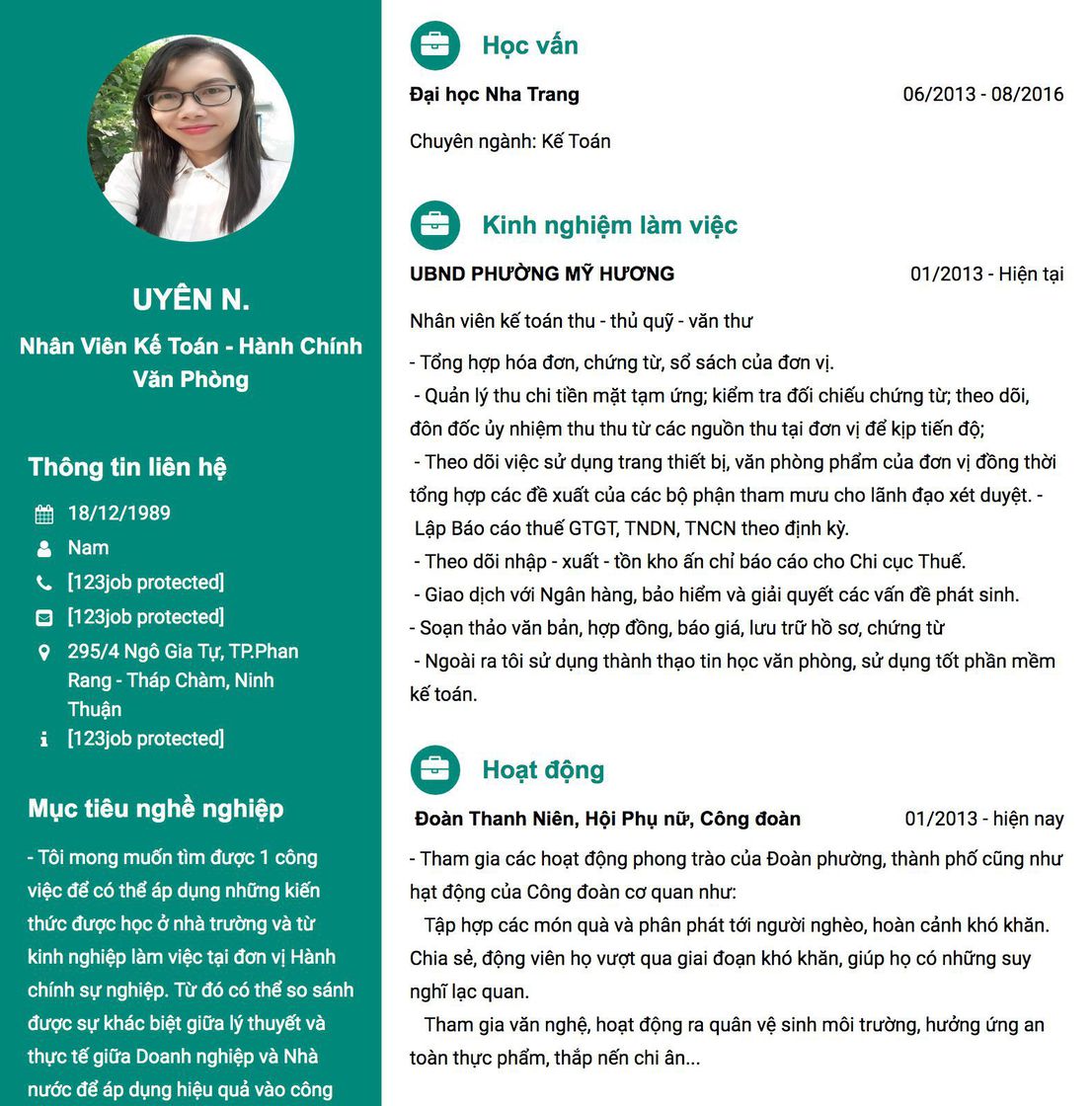 #25662 Mẫu CV nhân viên kế toán - hành chính văn phòng thiết kế chuẩn ...